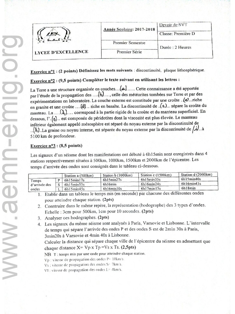 Dev1 SVT S1 1èred 17-18-2 | PDF