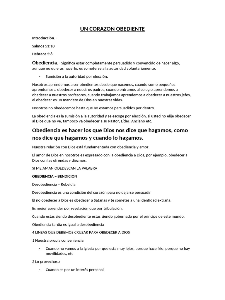 Un Corazon Obediente | PDF | Dios