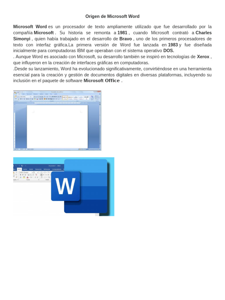 Origen de Microsoft Word en 1981 | PDF