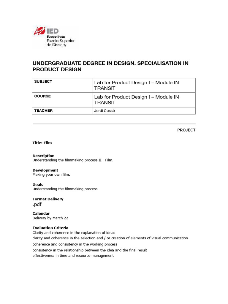 2024D ProductDesign Film_Film | PDF