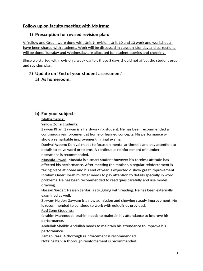Faculty Meeting With Ms Irma - 11 May 2023 | PDF | Cognition