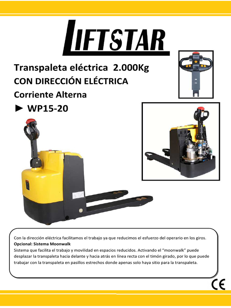 Transpaleta eléctrica WP15-20 2000Kg | PDF