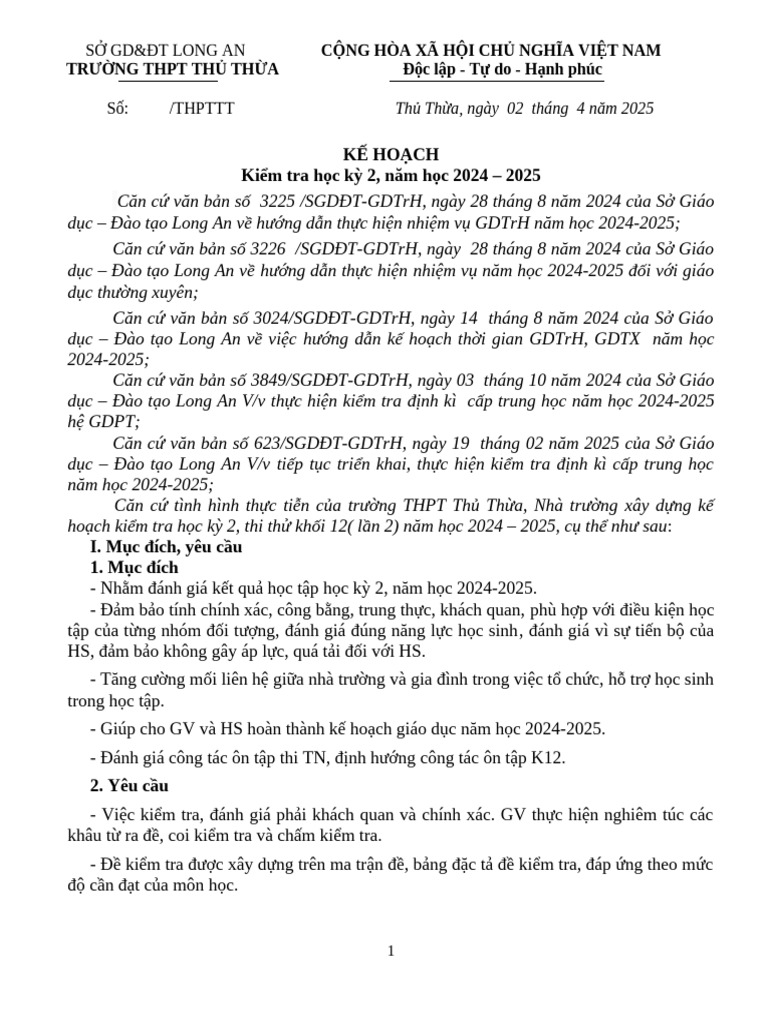 KH-KIEM-TRA-HKII-2024-2025-THI-THU | PDF