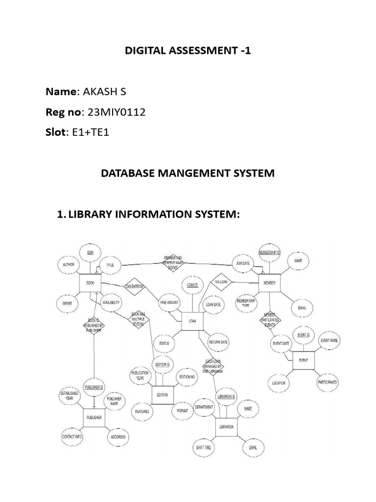 Digital Assessment: Database Systems | PDF
