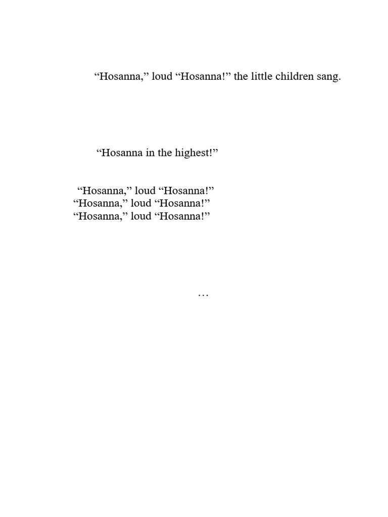 Hosanna, Loud Hosanna | PDF