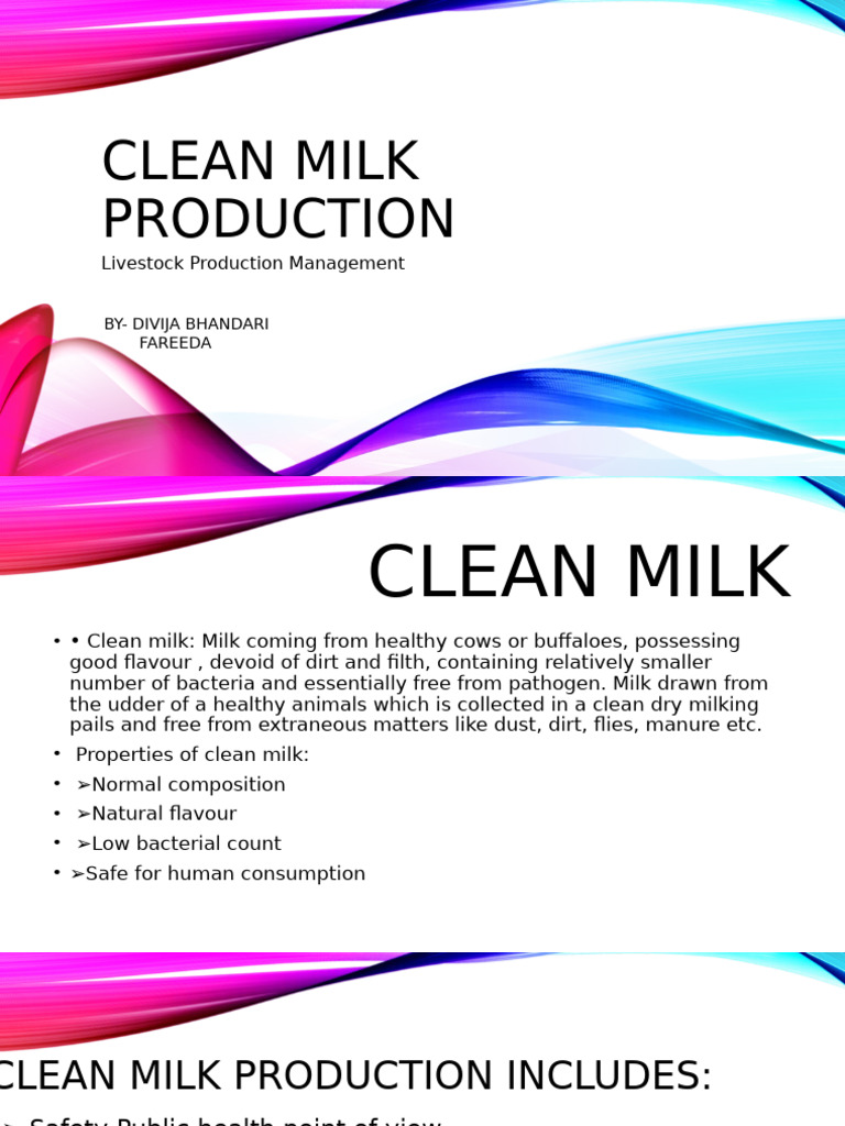 Clean Milk Production Guidelines | PDF | Dairy | Milk
