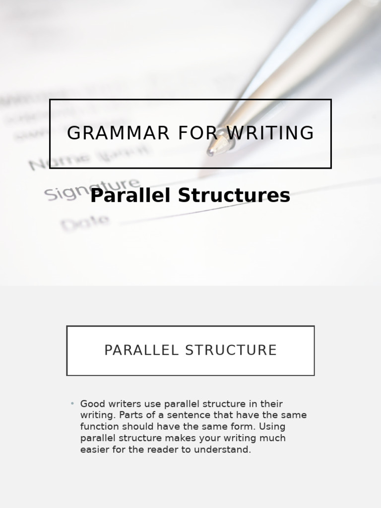 Parallel Structures | PDF