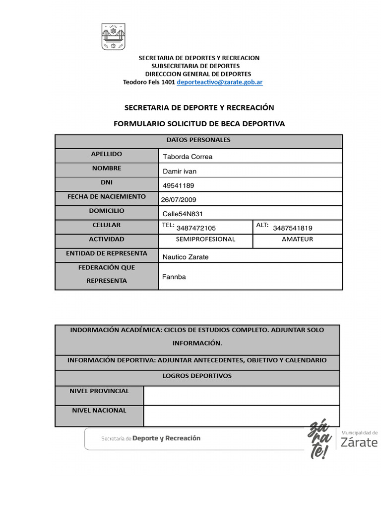 Formulario Becas 2025 | PDF