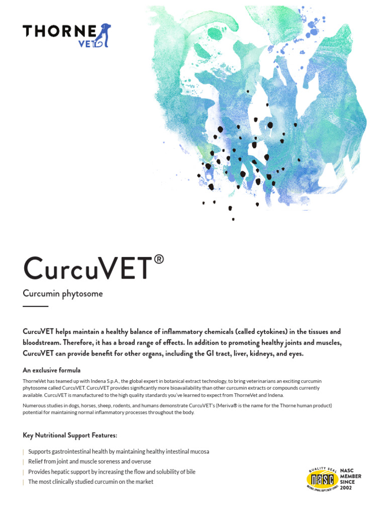 CurcuVET: Advanced Curcumin Phytosome | PDF | Gastrointestinal Tract ...