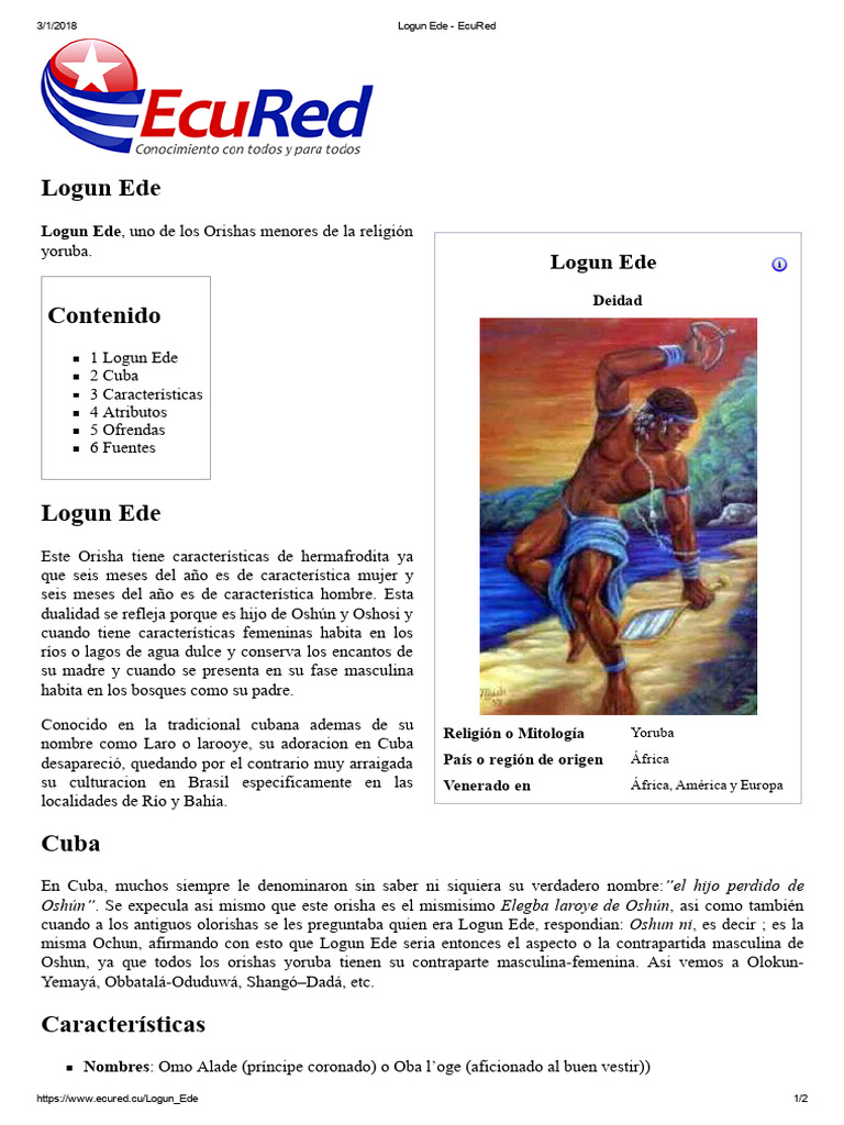 Logun Ede - EcuRed | PDF | Santeria
