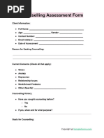 Counseling Referral Form Template PDF | PDF