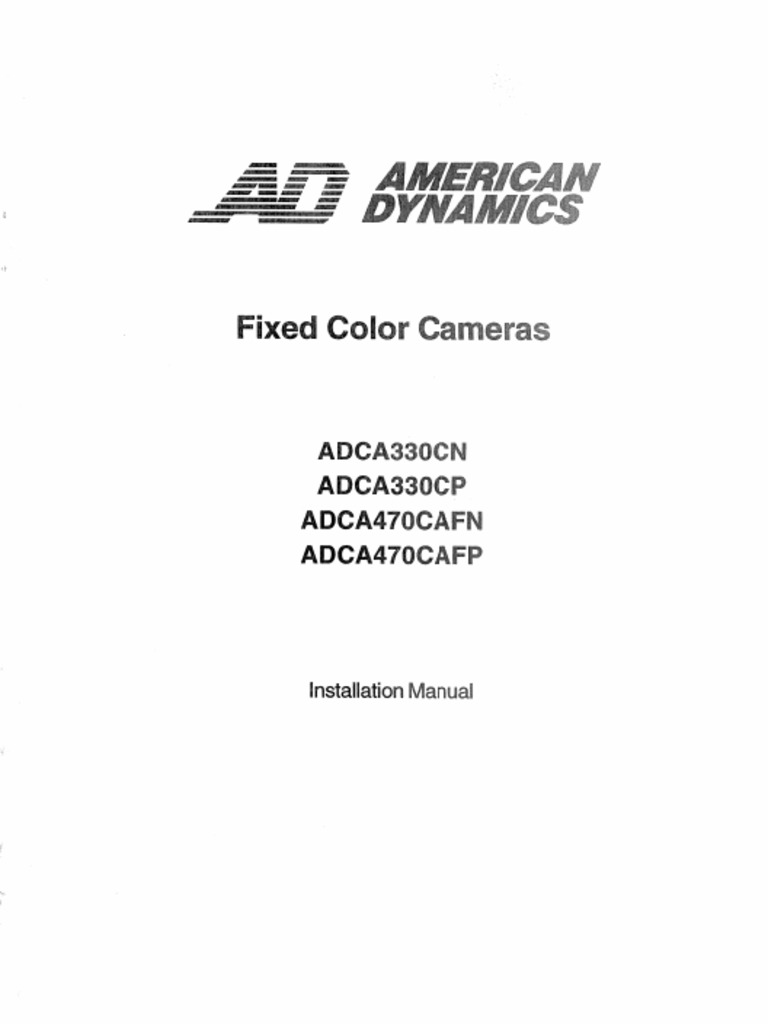 Installation Manual - Fixed Color Cameras | PDF