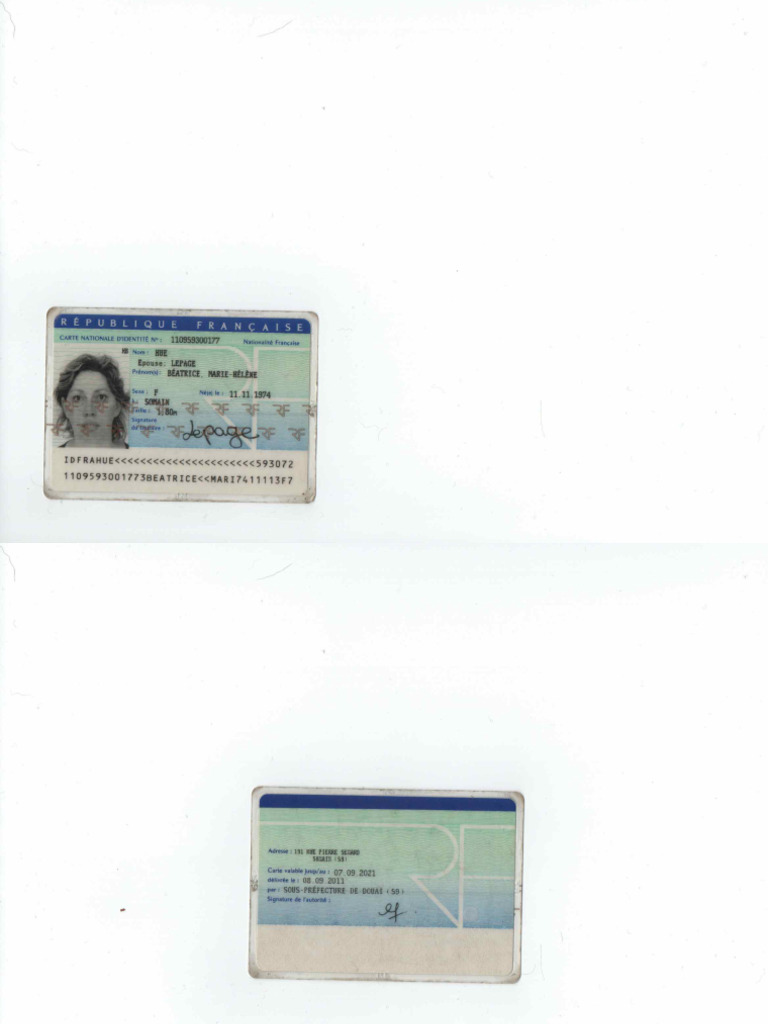Carte Identité Mathilde Et Beatrice | PDF