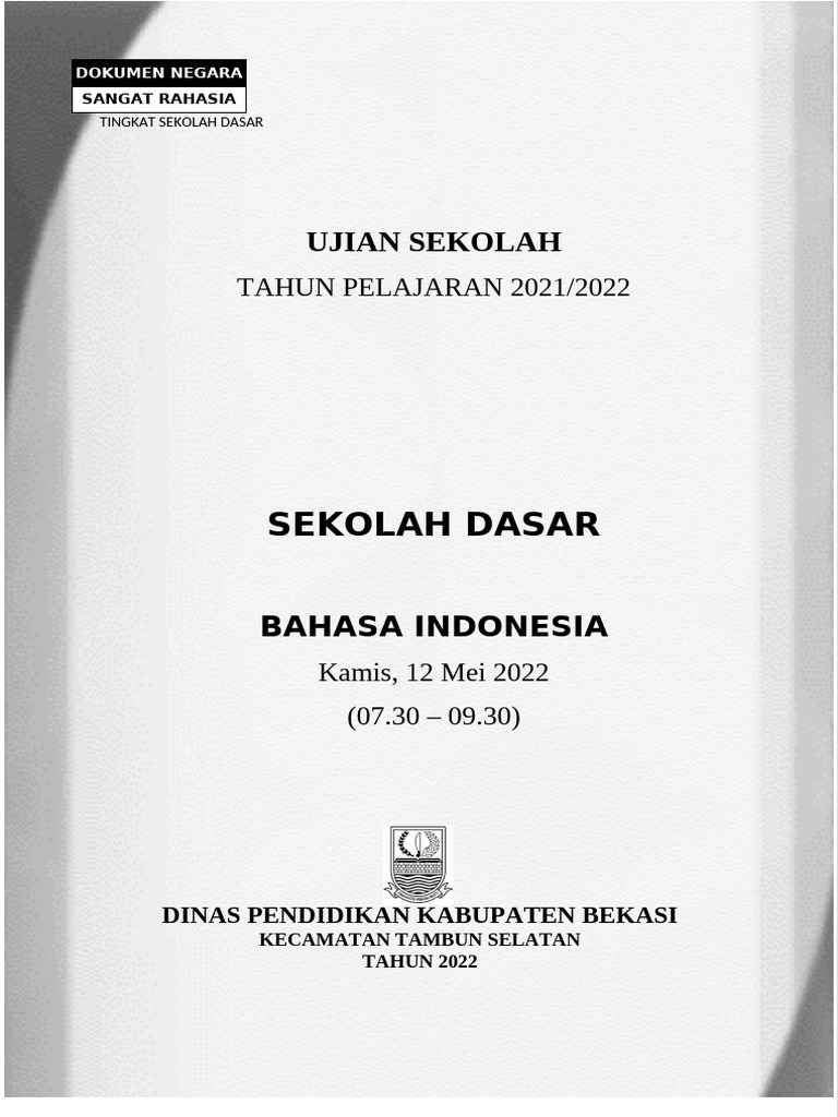 3. Soal B. Indonesia P1 US 2022 | PDF