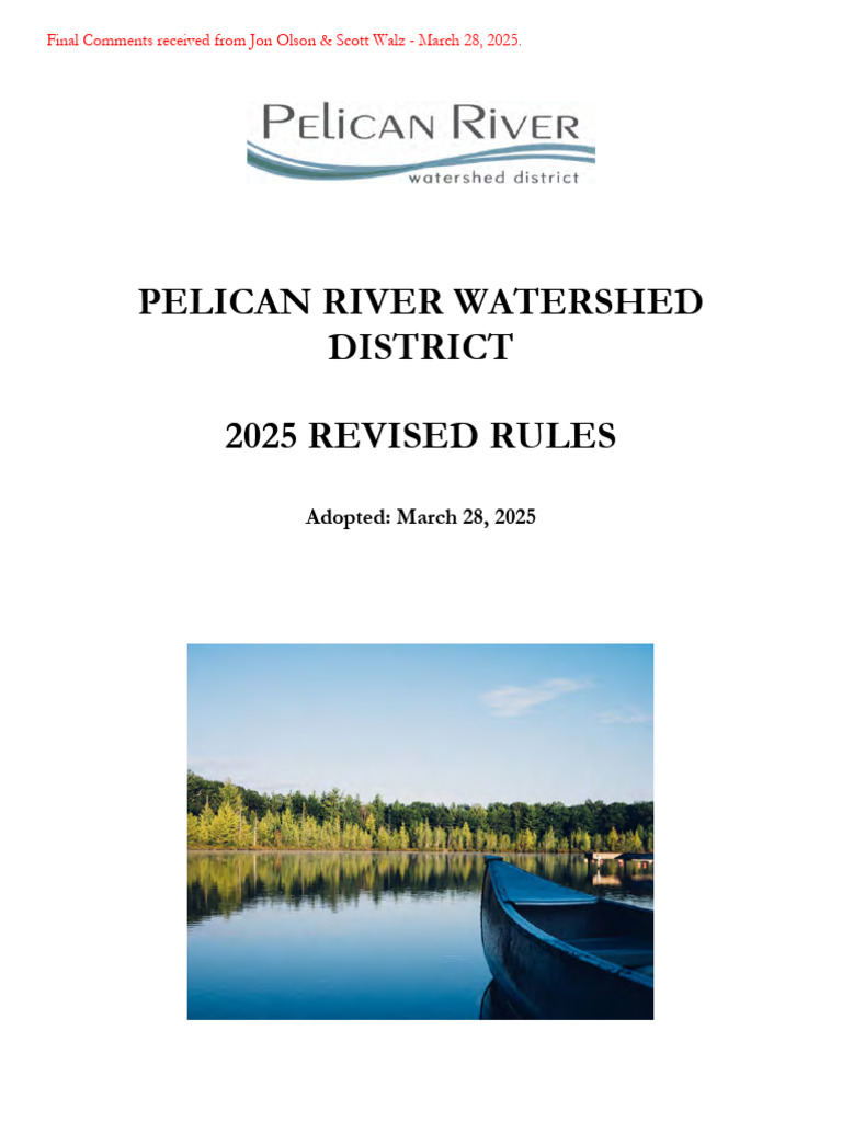 Pelican River Watershed Permit Rules 2025 | PDF | Surface Runoff ...