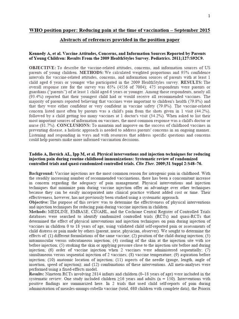 PP Pain Mitigation 2015 References | PDF | Injection (Medicine ...