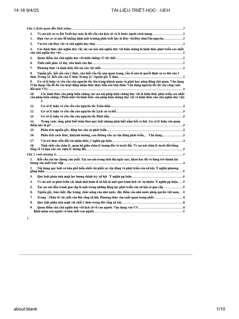 TÀI-LIỆU-TRIẾT-HỌC- -UEH | PDF