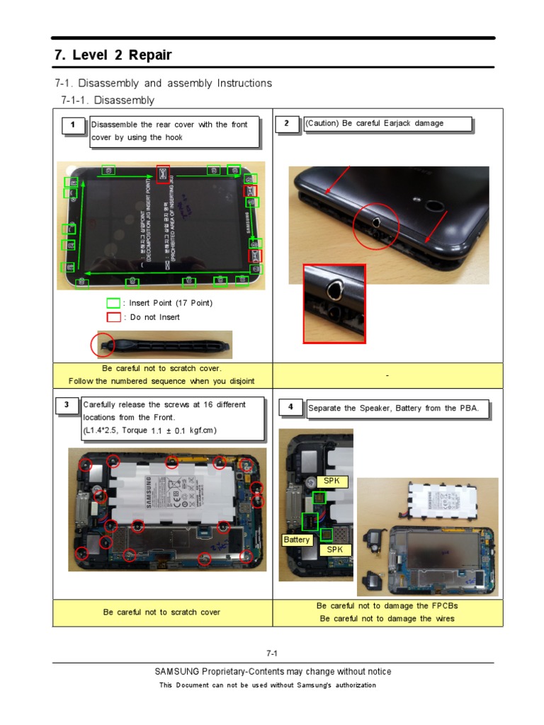 Samsung Level 2 Repair Instructions | PDF | Electricity | Manufactured ...