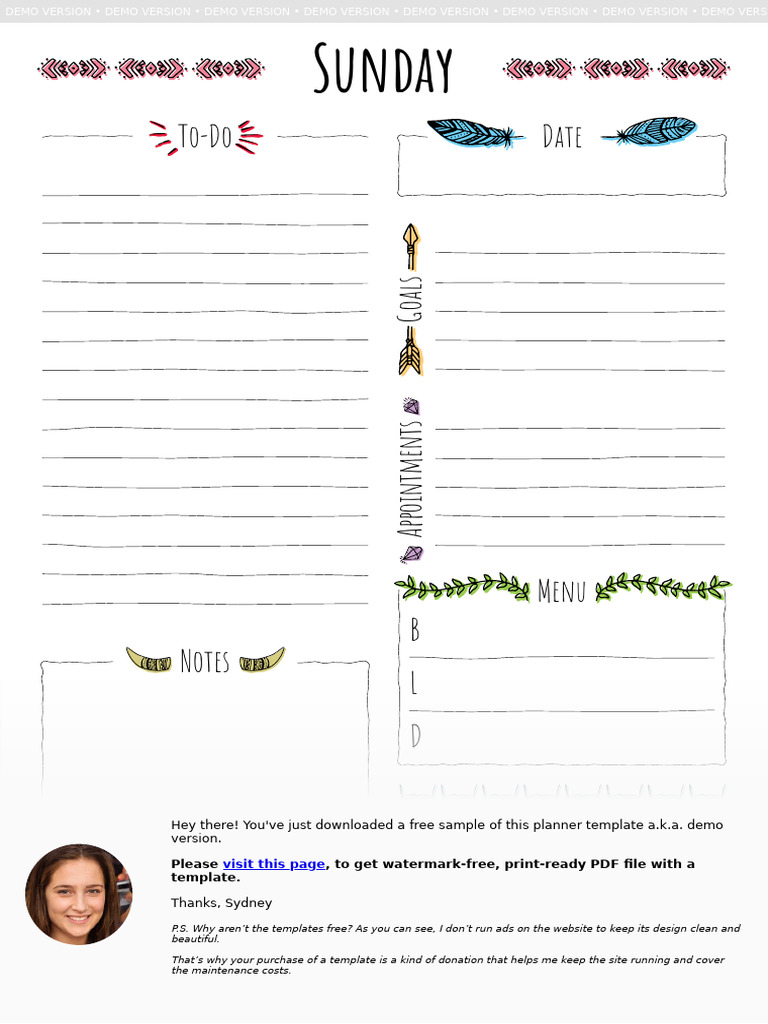 Boho Style Weekly Planner A4 | PDF