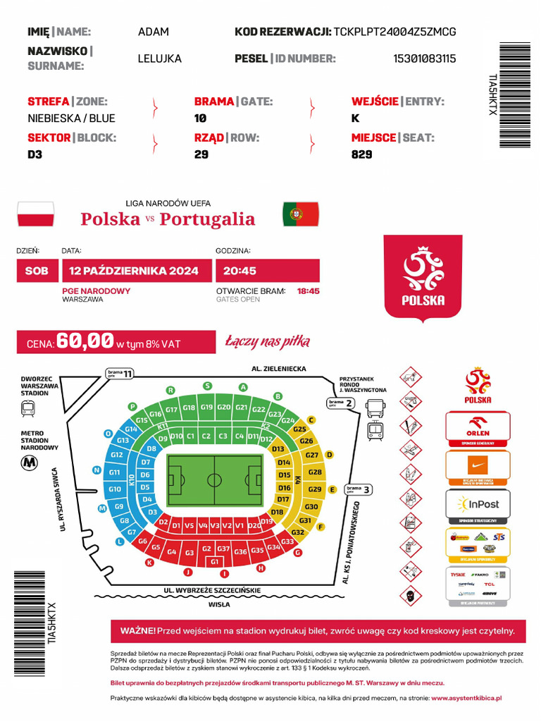 Poland vs Portugal ticket | PDF