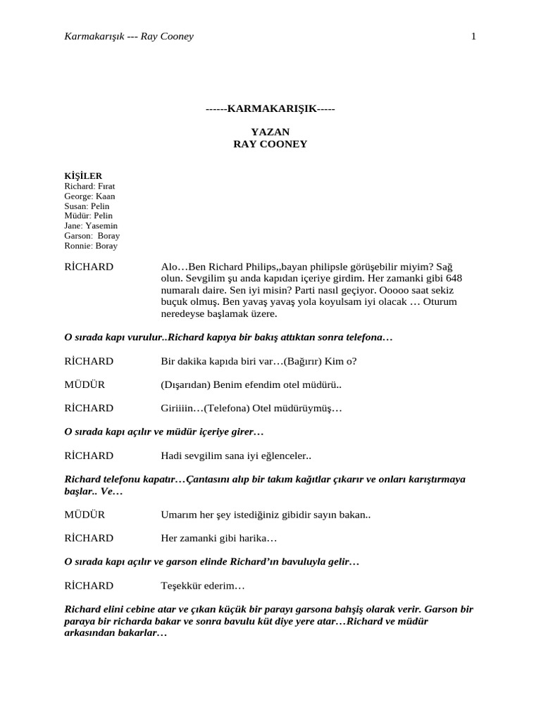 Ray Cooney - Karmakarışık Sitrih | PDF