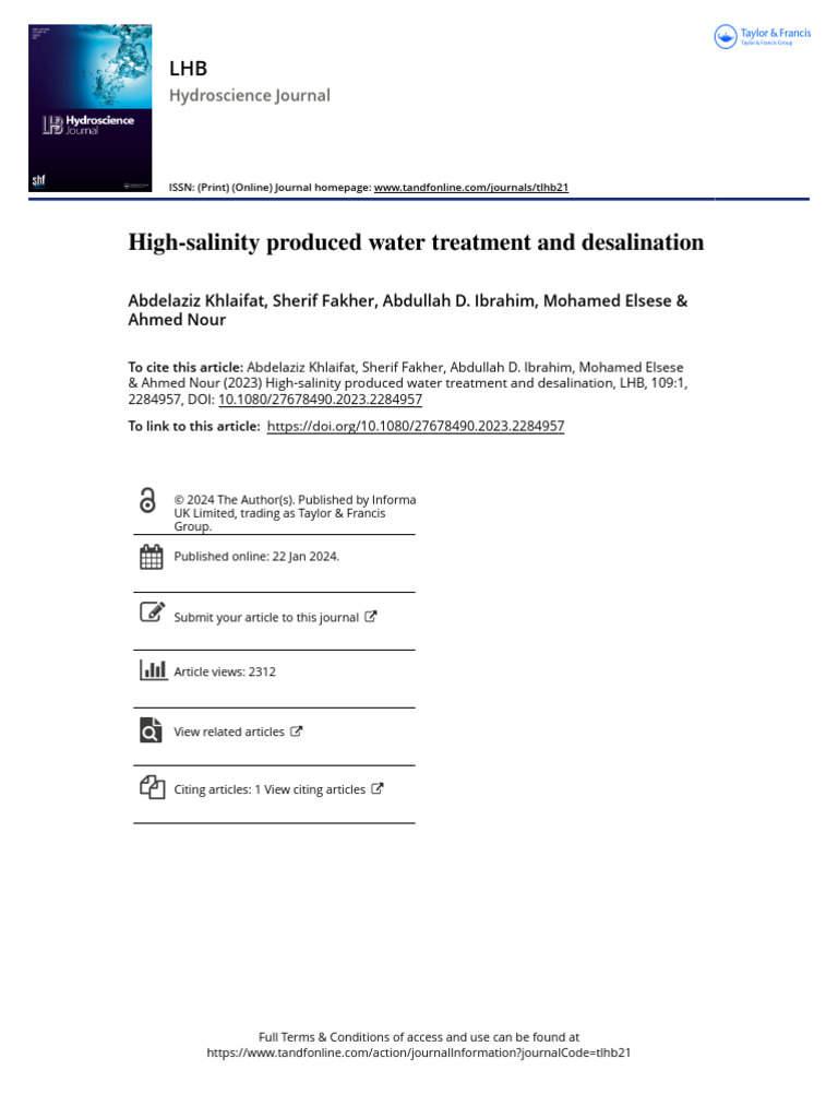 High-Salinity Produced Water Treatment and Desalination | PDF ...