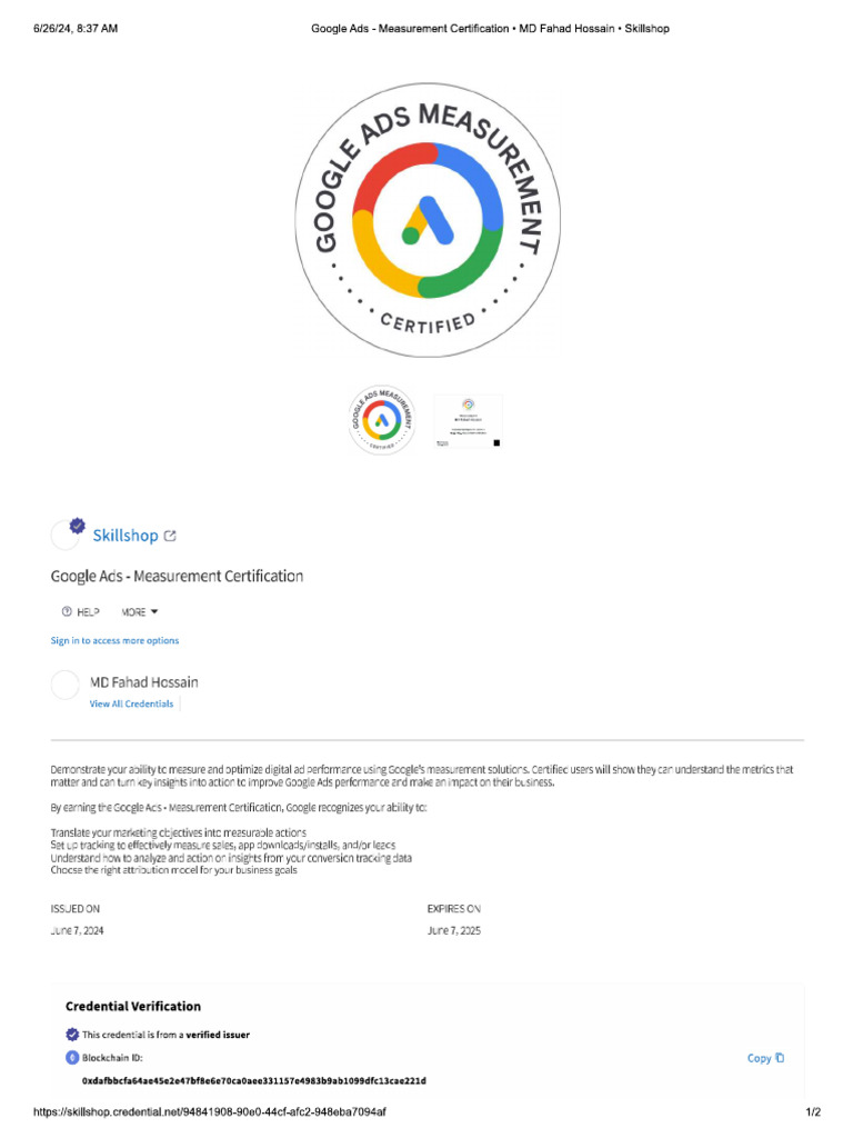 Google Ads - Measurement Certification | PDF