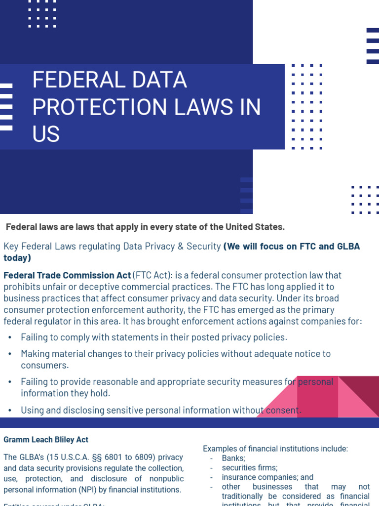 Federal Data Protection Laws Overview | PDF | Federal Trade Commission ...