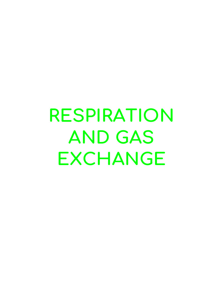 Respiration and Gas Exchange - Unit 4 | PDF | Cellular Respiration ...
