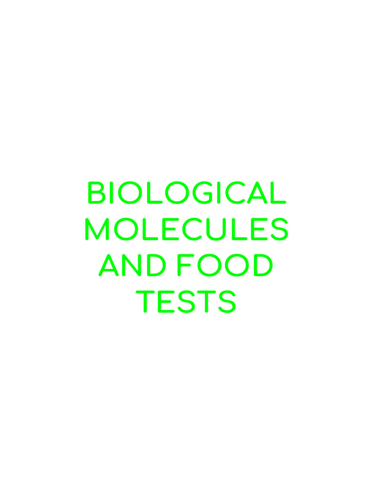 Biological Molecules and Food Tests - Unit 2 | PDF | Small Intestine ...