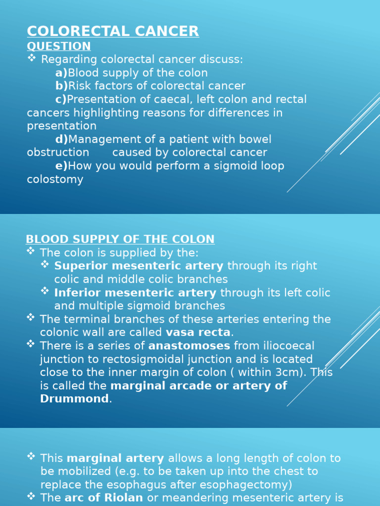Colorectal Cancer | PDF | Large Intestine | Vein