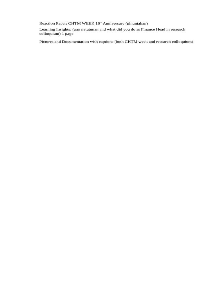 Reaction Paper and Learning | PDF