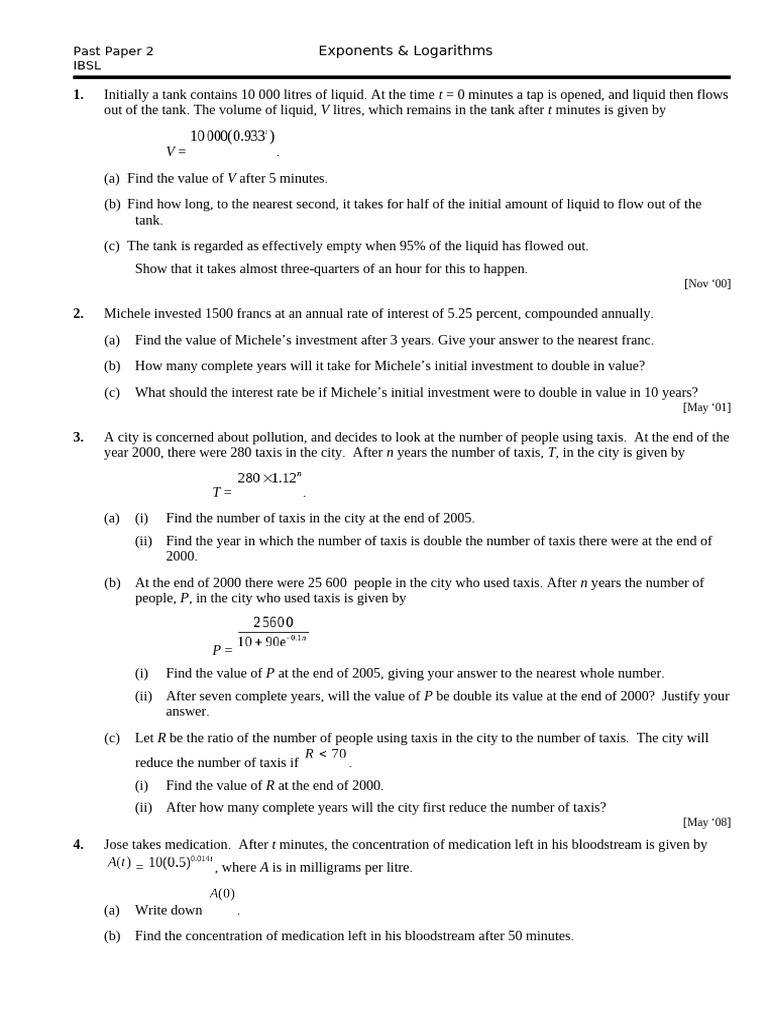 03 Exponents Logarithms p2 | PDF