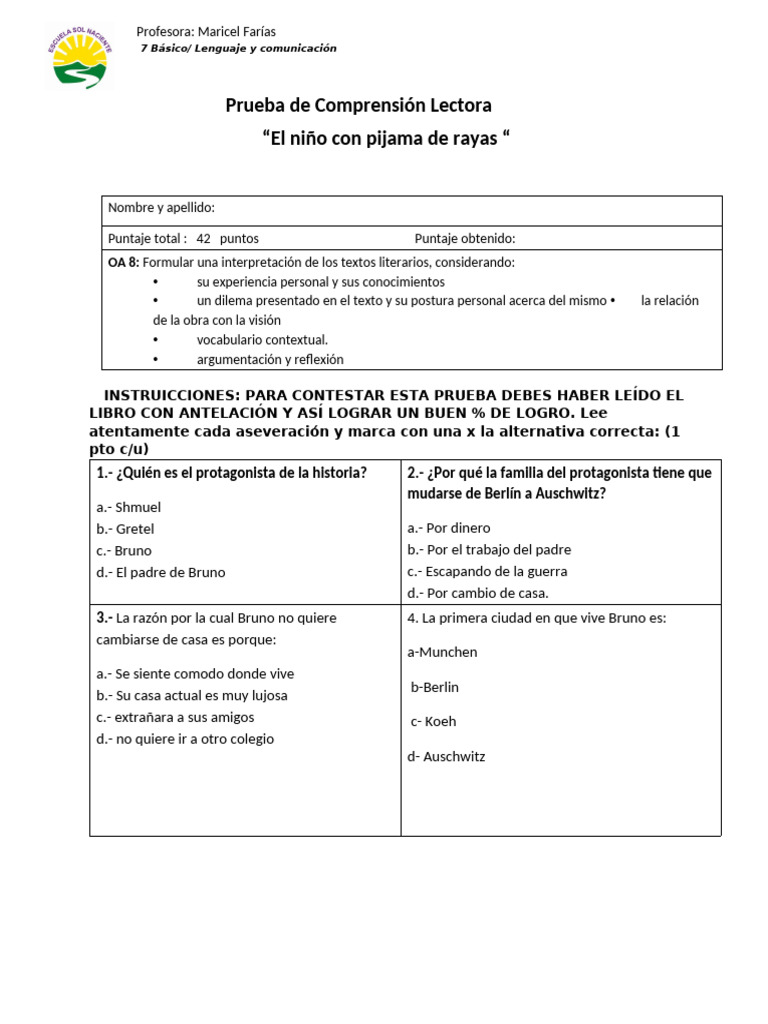 El Niño Con Pijama a Rayas 3 | PDF