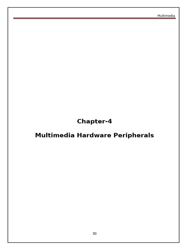Chapter-4 - Multimedia Hardware Peripherals. | PDF | Input/Output ...