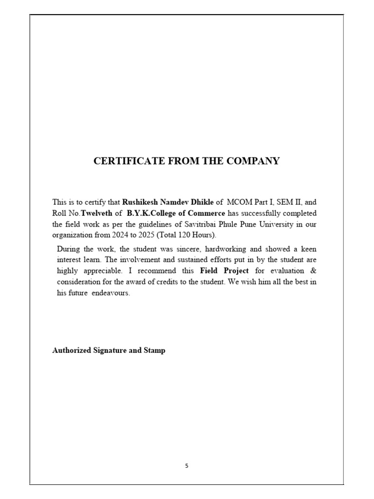 Company Letter | PDF