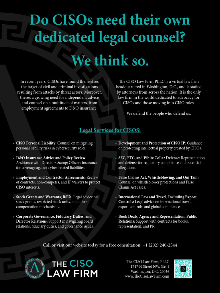 The Ciso Law Firm PLLC One Sheet v11 - 1025566 | PDF | Insurance ...