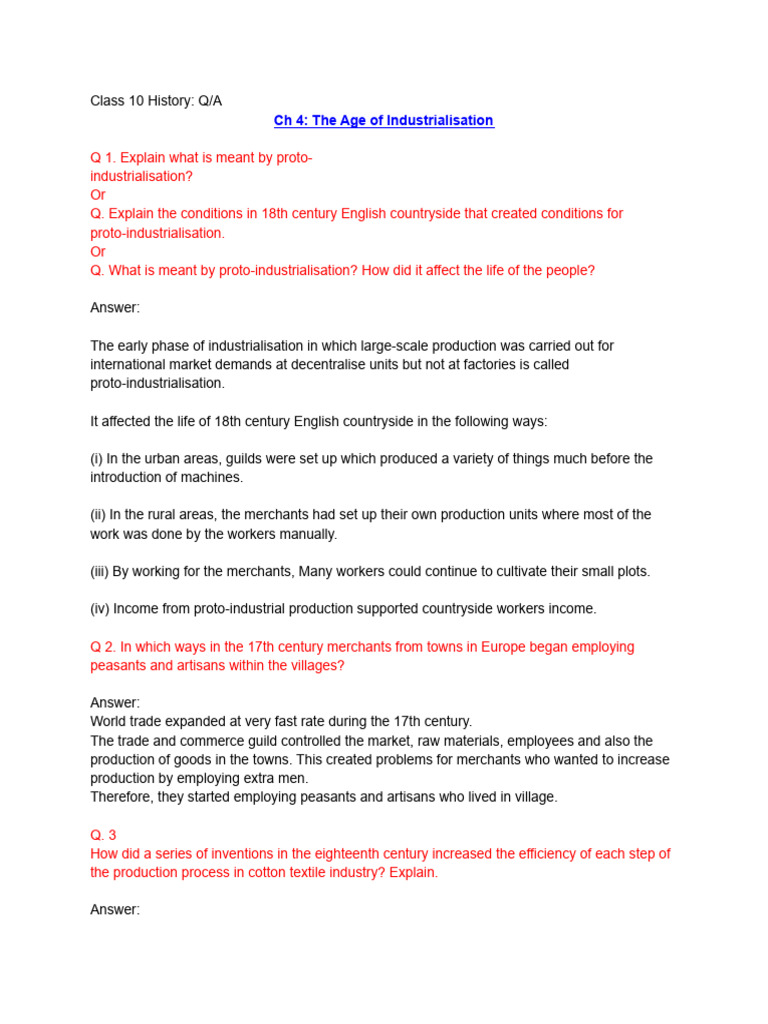 CH 4: The Age of Industrialisation | PDF | Industrial Revolution ...