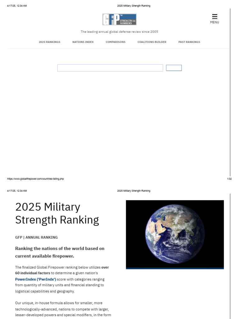 2025 Military Strength Ranking | PDF | Aircraft Carrier | The United States