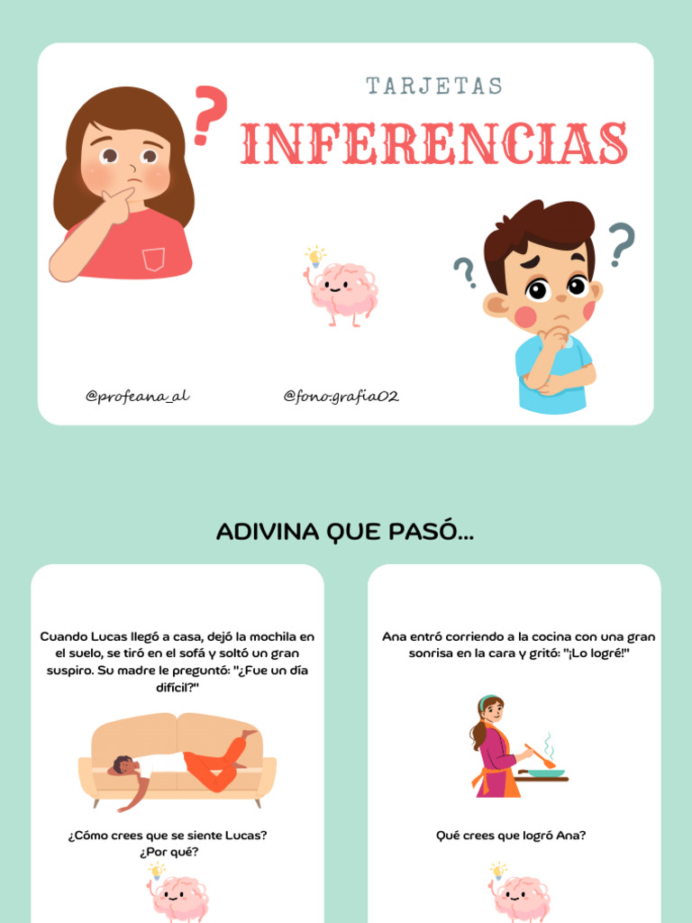 Tarjetas de Inferencias para Niños | PDF
