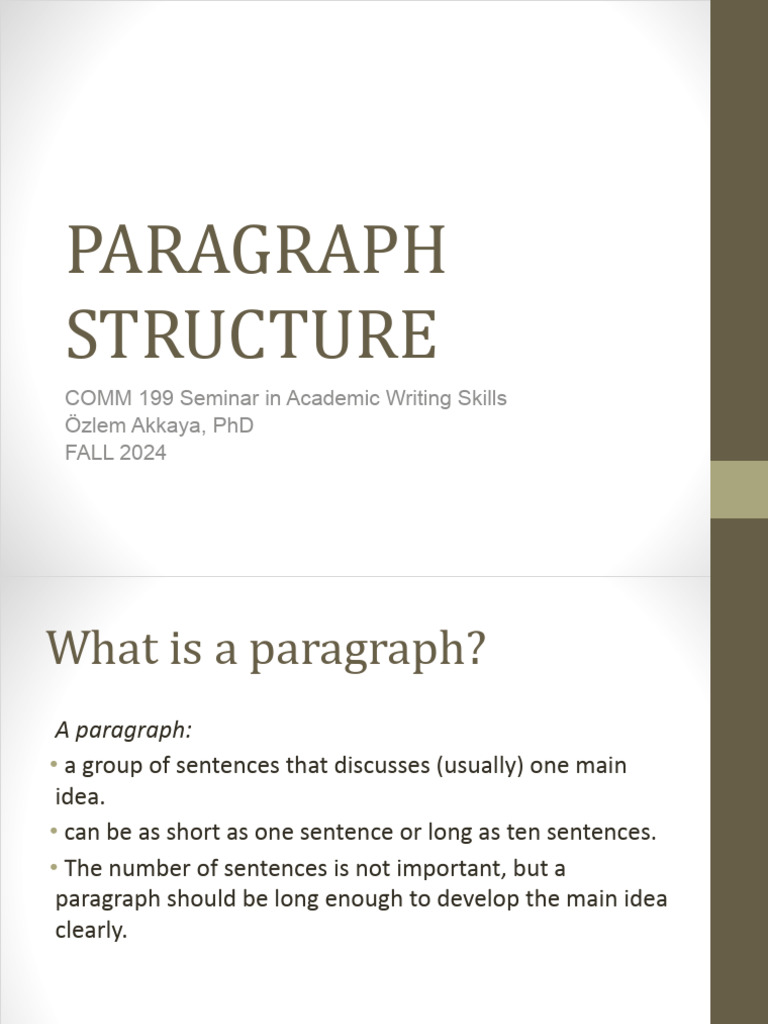 Paragraph Structure Fall 2024 | PDF | Rehabilitation (Penology ...