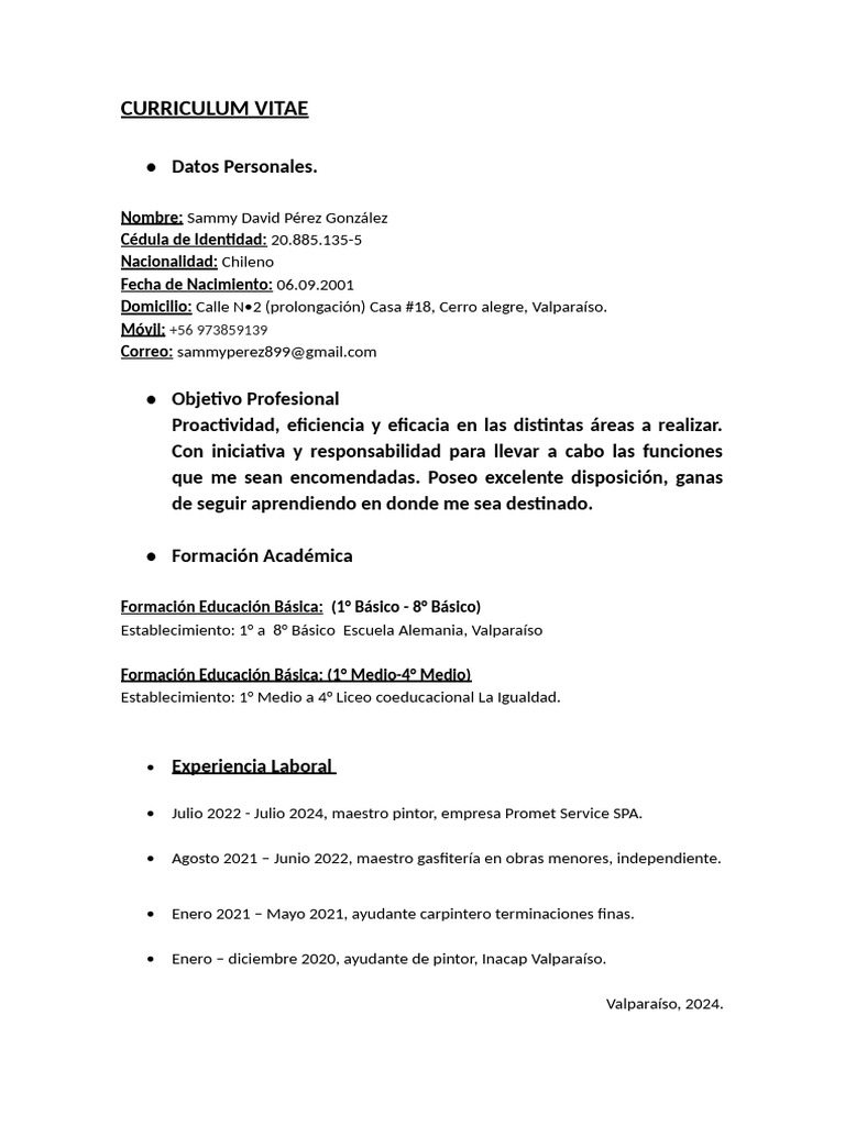 CURRICULUM Sammy | PDF