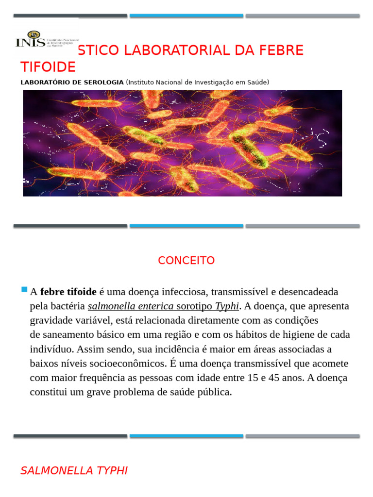 Diagnóstico Laboratorial Da Febre Tifoide | PDF | Doenças e distúrbios ...
