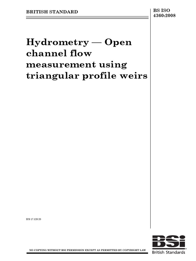 Hydrometry. Open Channel Flow Measurement Using Triangular Profile ...
