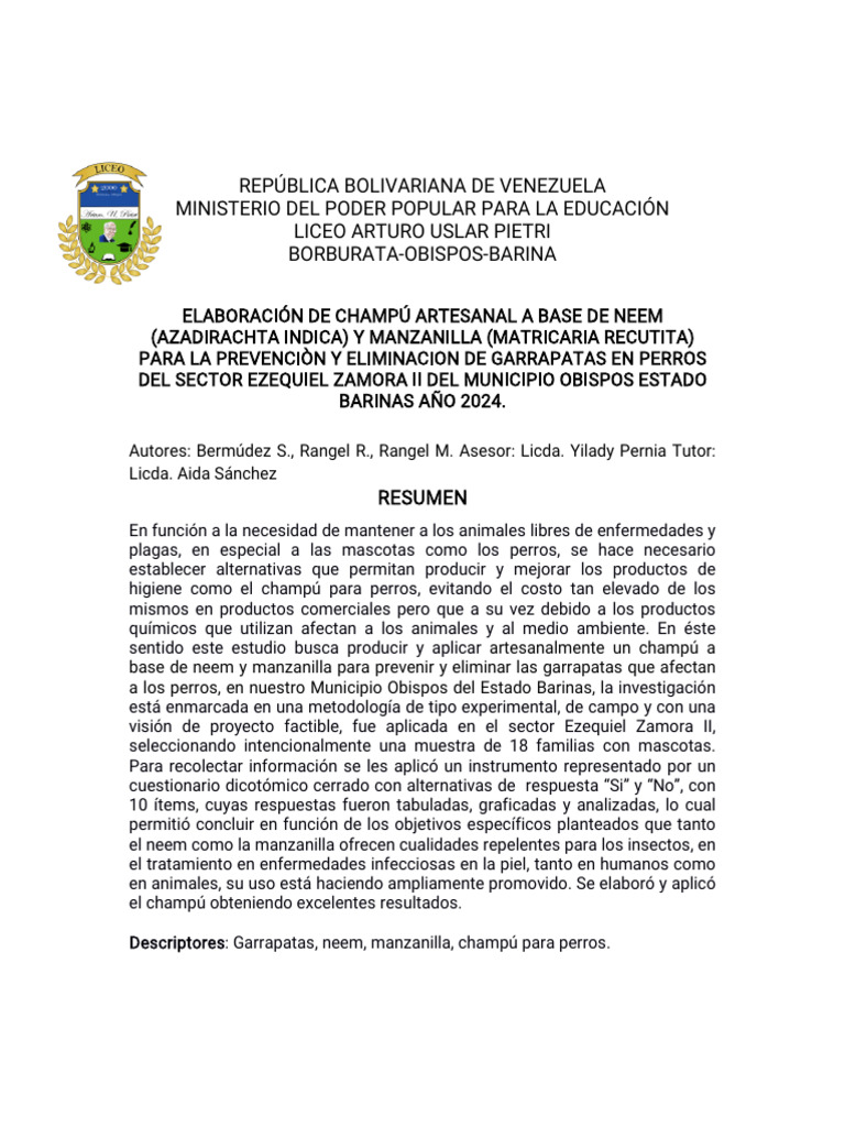 Imprimir 5to Proyec | PDF | Champú | Perros