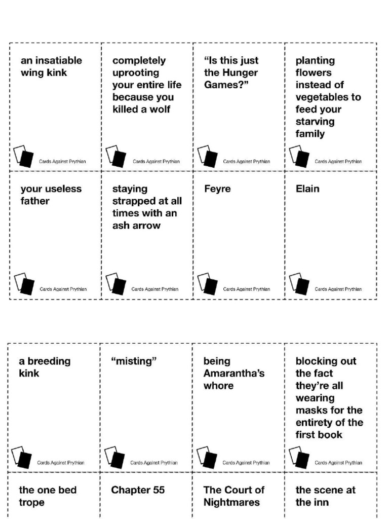 ACOTAR Cards Against Humanity | PDF