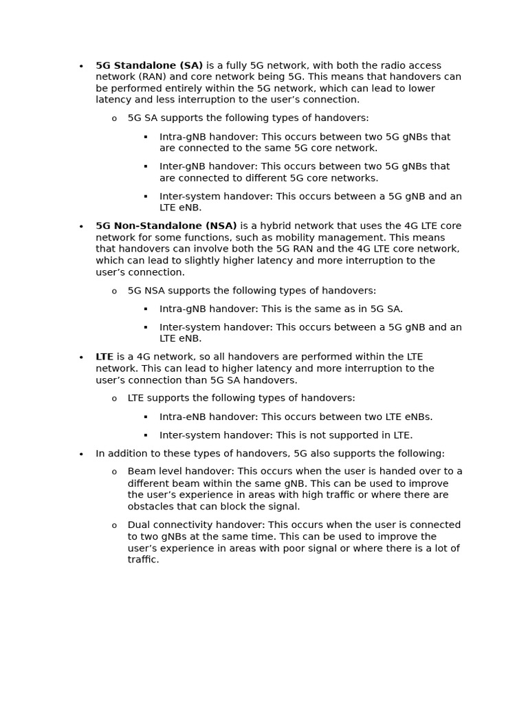 5G SA vs NSA: Key Differences Explained | PDF