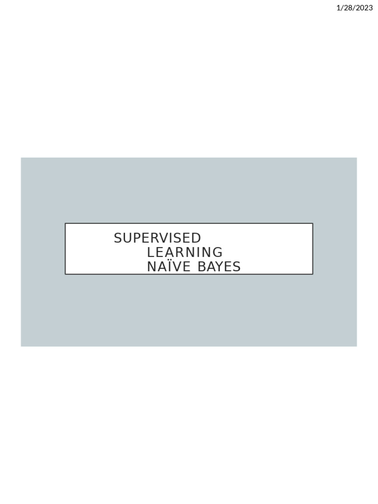 Lesson 6.0 Supervised Learning With Naive Bayes Classifiers | PDF ...
