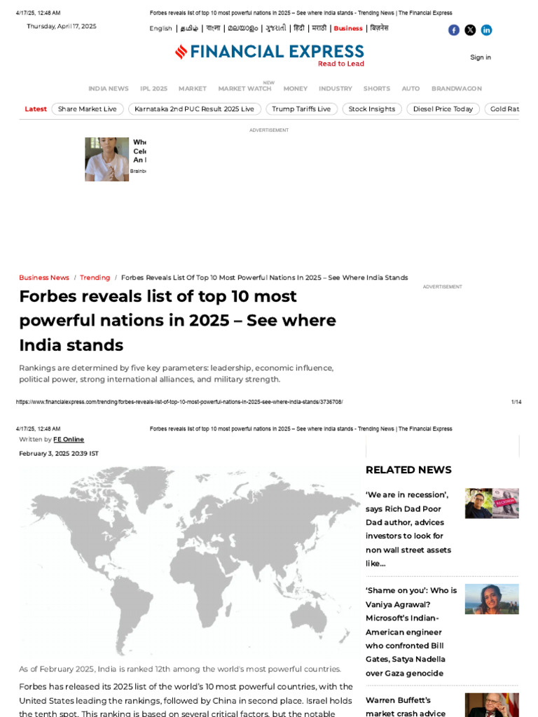 Forbes reveals list of top 10 most powerful nations in 2025 – See where ...