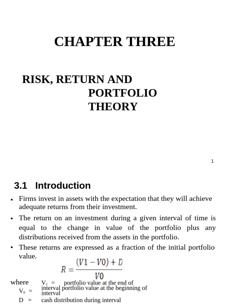 Chapter-3-Risk, Return, & Portfolio Theory-Part-I | PDF | Capital Asset Pricing Model ...
